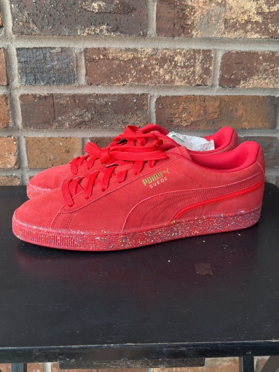 Puma | Shoes | Puma Red Suede Sneakers With Speckled Midsole New Wout ...